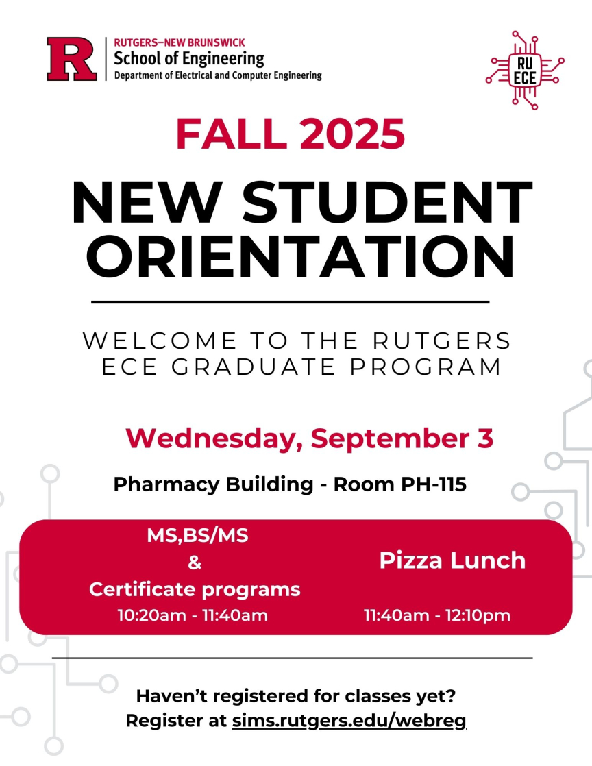 New ECE Graduate Student Orientation - MS, BS/MS and Certificate Program
